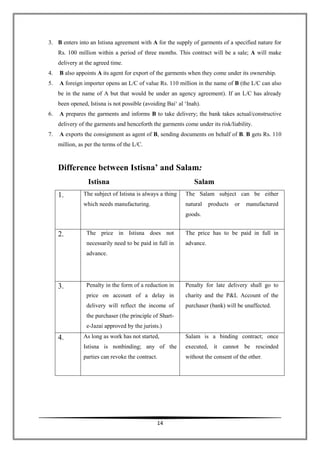 Islamic mode of finance istisna | DOCX