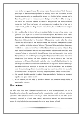 Islamic mode of finance istisna | DOCX