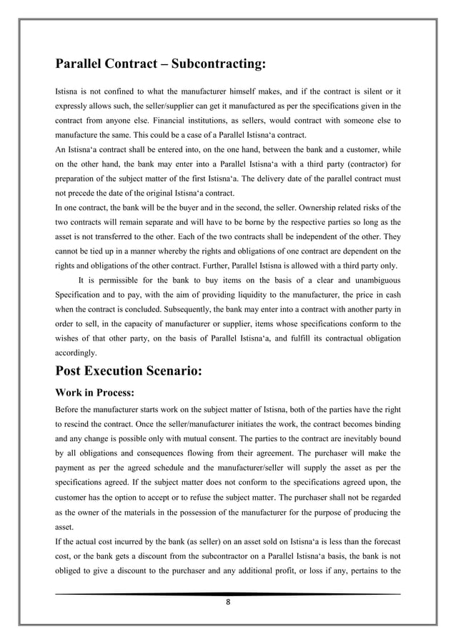 Islamic mode of finance istisna | DOCX | Business Accounting & Finance ...