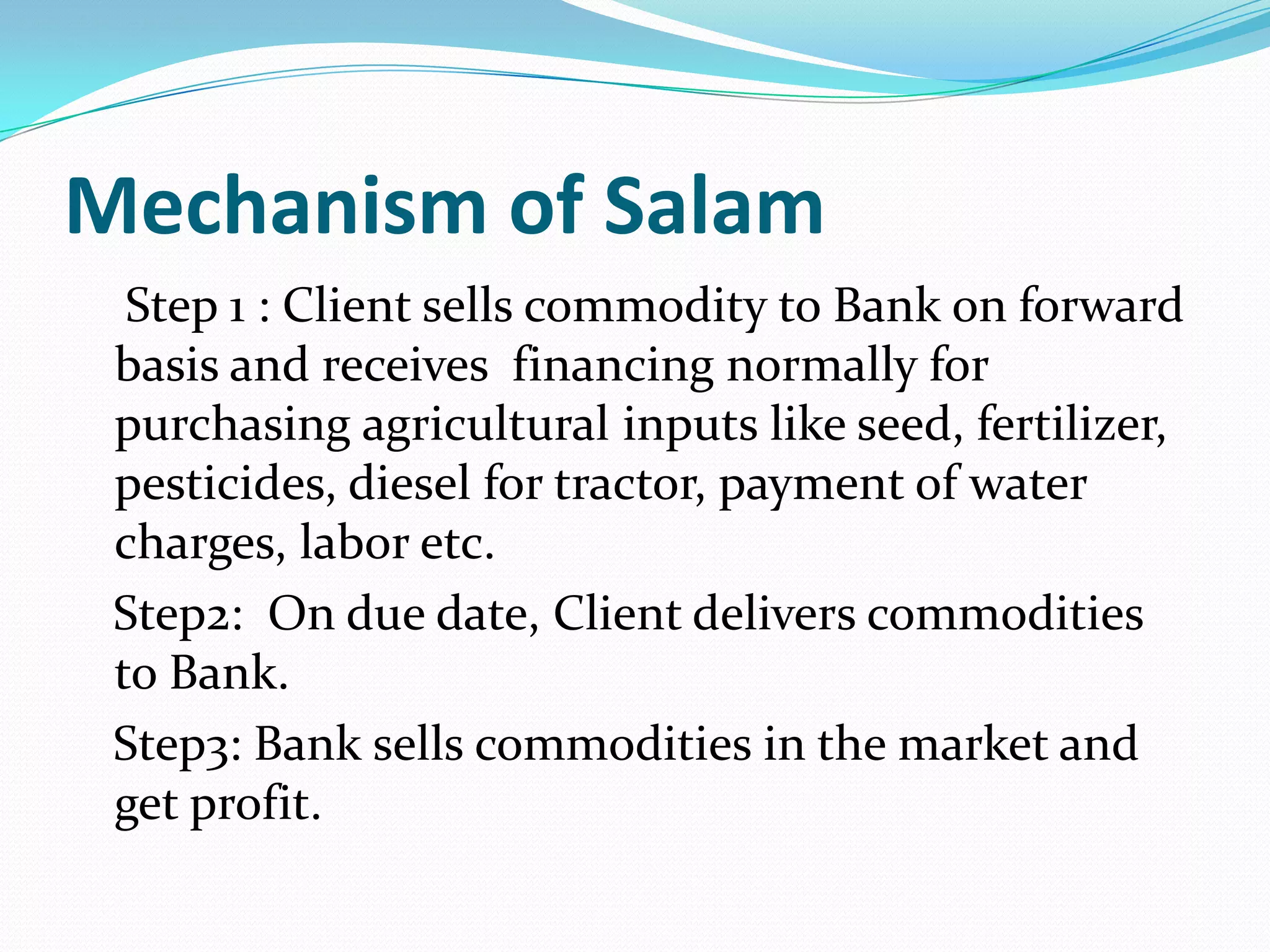 Islamic mode of finance salam | PPTX