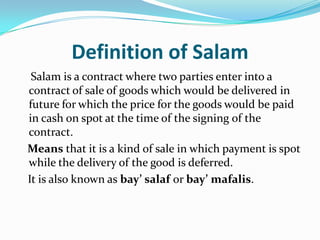 Islamic mode of finance salam | PPT