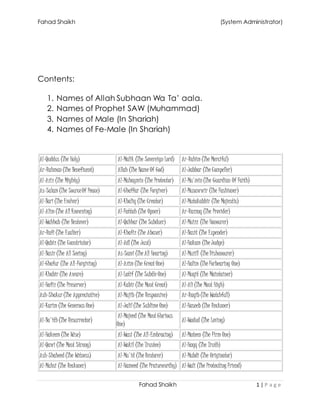 Islamic Names | DOCX | Islam | Religion & Spirituality