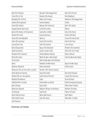 Islamic Names | DOCX | Islam | Religion & Spirituality