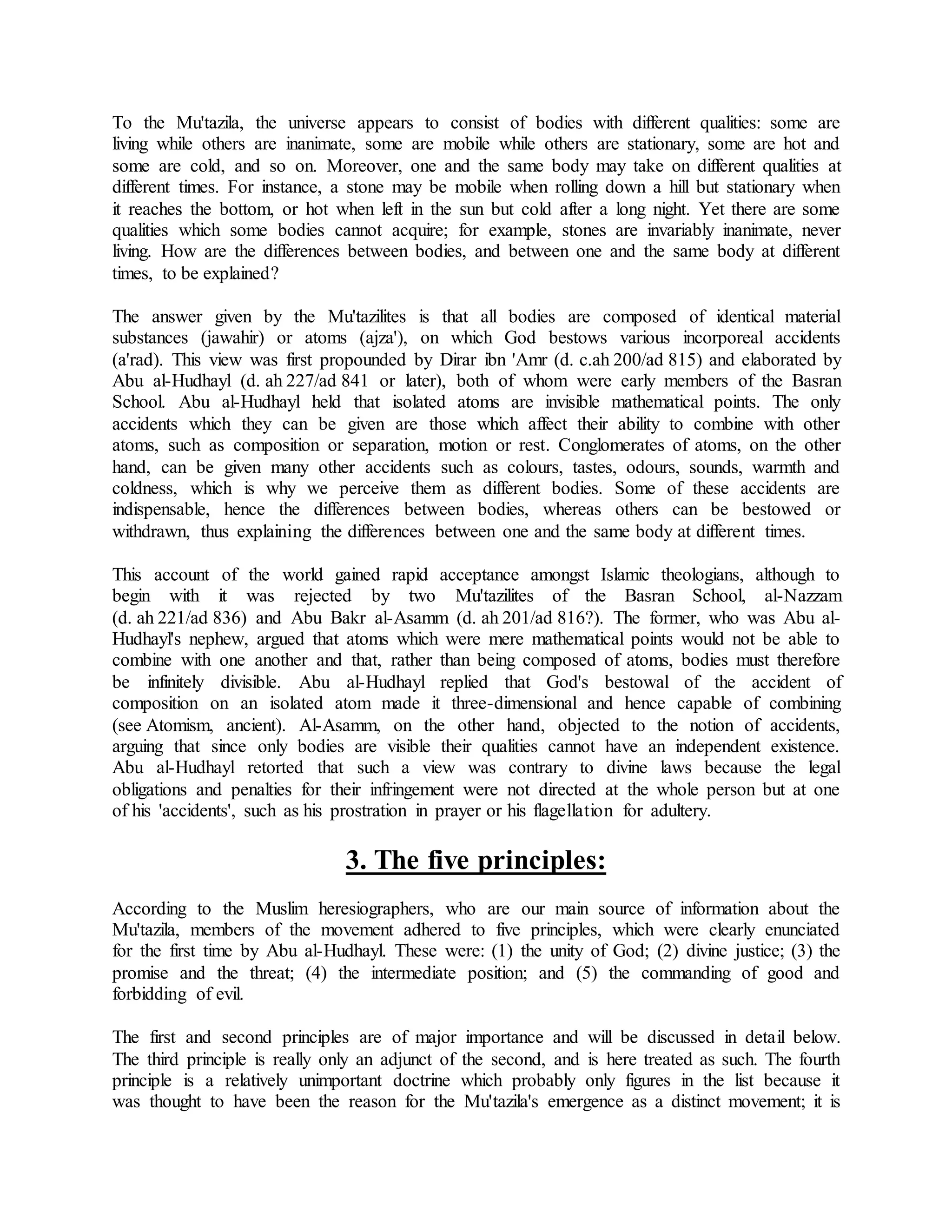 Ilm-Al-Kalam: Mutazilism and Ashiarism | DOCX