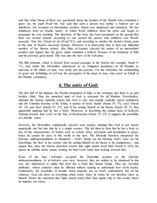 Ilm-Al-Kalam: Mutazilism and Ashiarism | DOCX