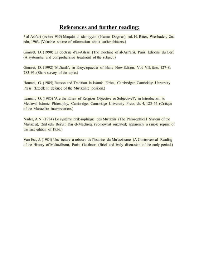 Ilm-Al-Kalam: Mutazilism and Ashiarism | DOCX | Islam | Religion ...