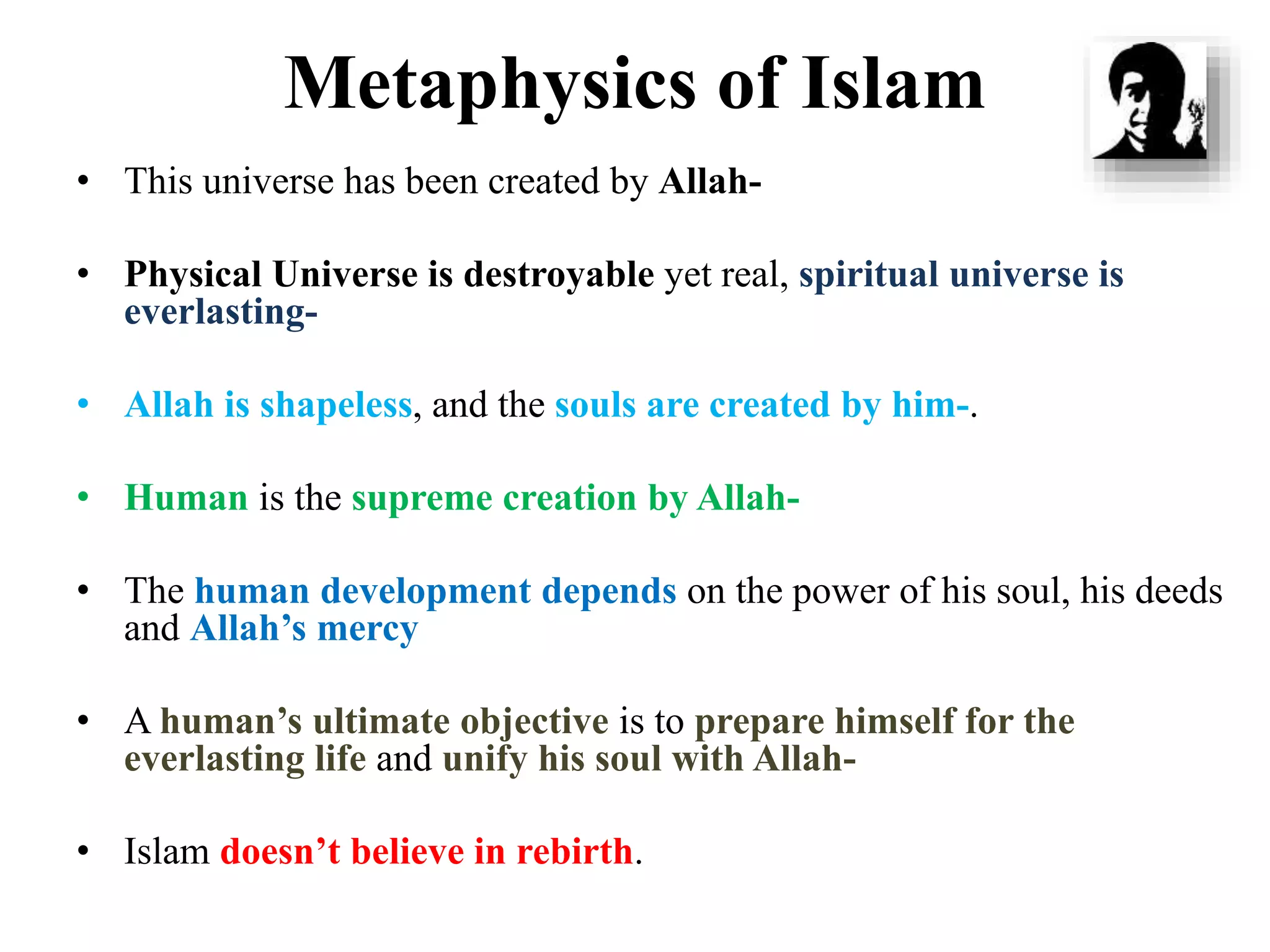 Islamic Philosophy - Metaphysics, Epistemology & Axiology | PPTX