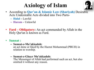 Islamic Philosophy - Metaphysics, Epistemology & Axiology | PPTX