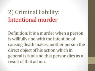 Discuss the appropriate Islamic legal maxim and criminal liability and ...