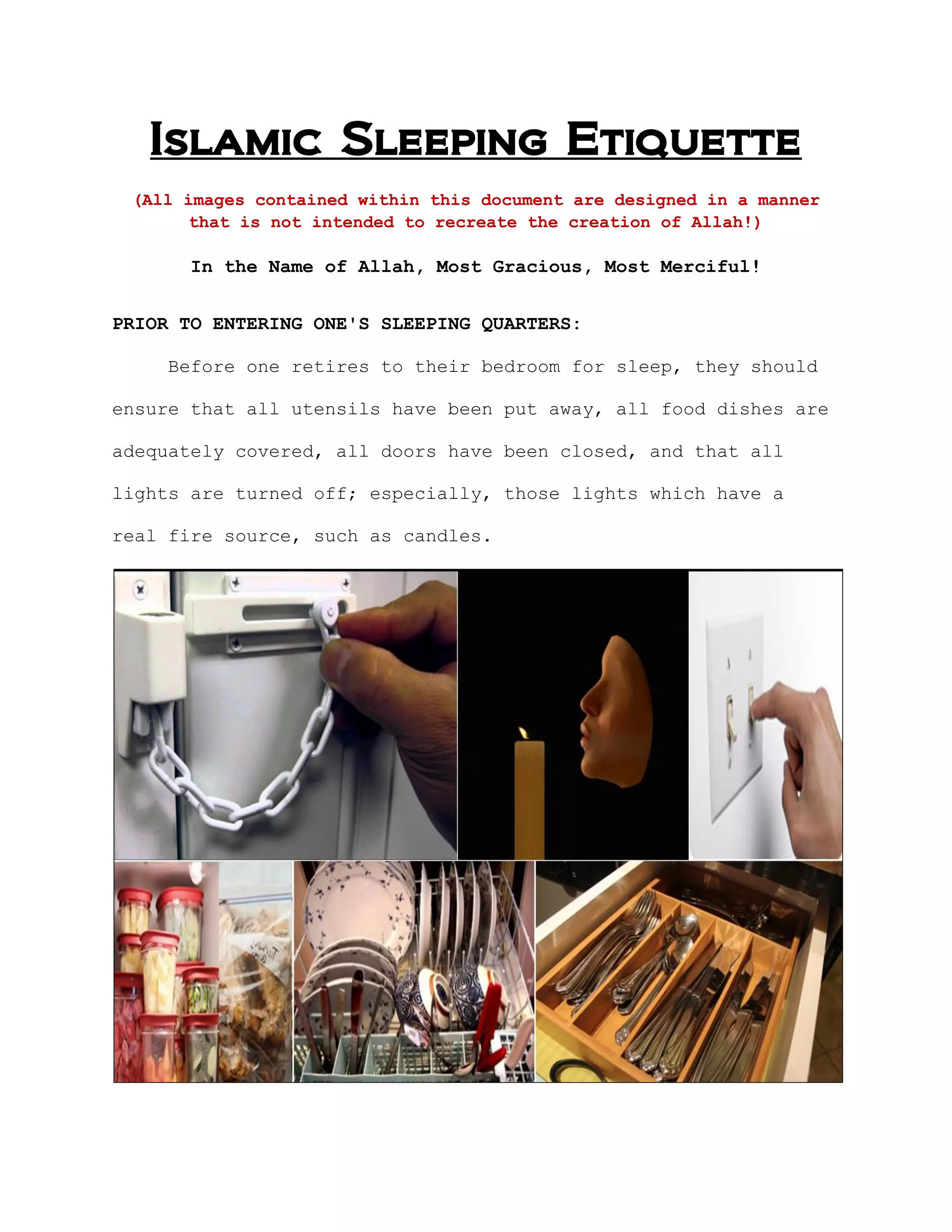 Islamic sleeping etiquette | PDF