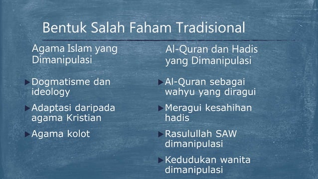 Islamic studies - Bab 13 : Salah Faham Terhadap Islam | PPTX