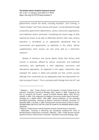 Islamic studies in australian universities - An analysis from the ...