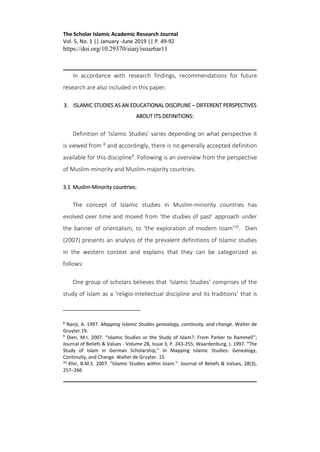 Islamic studies in australian universities - An analysis from the perspective of local training ...