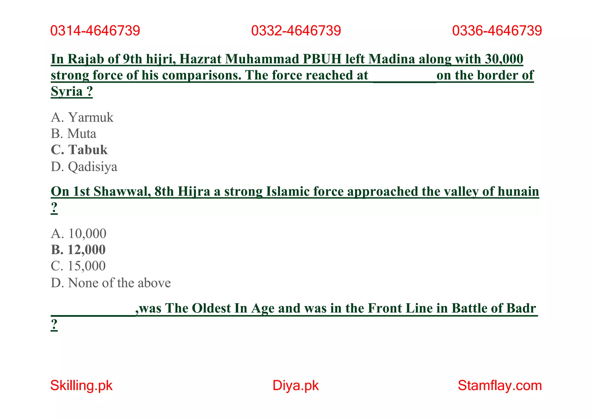 Islamic Studies MCQs From CSS Past Papers.pptx