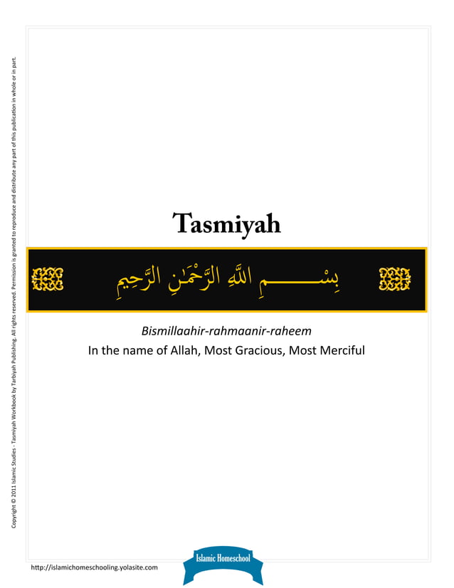 Islamic studies tasmiyah | PDF