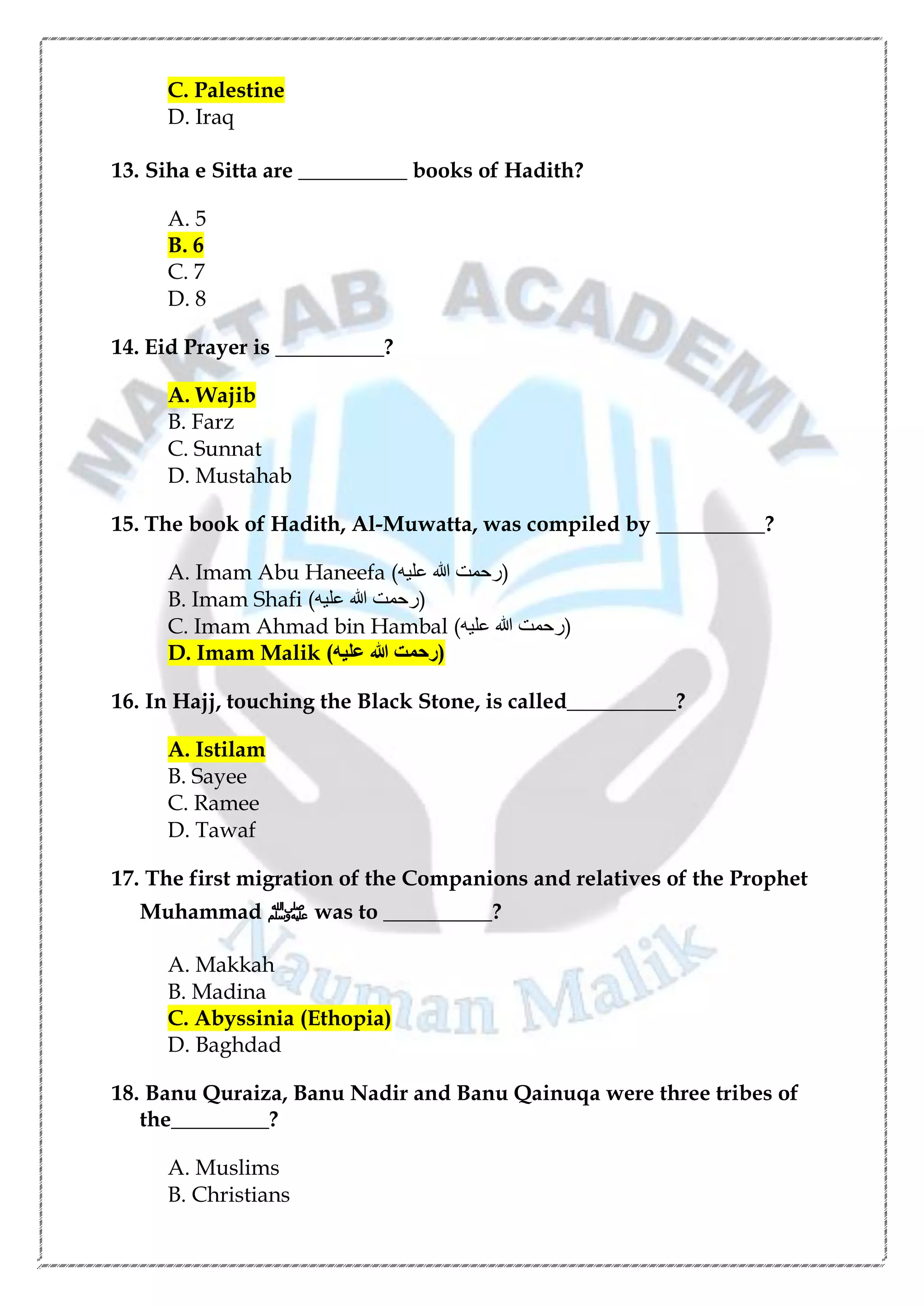 Islamic Study MCQs.pdf