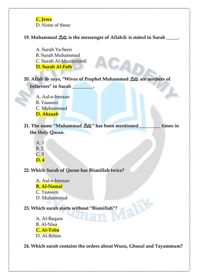 Islamic Study MCQs.pdf
