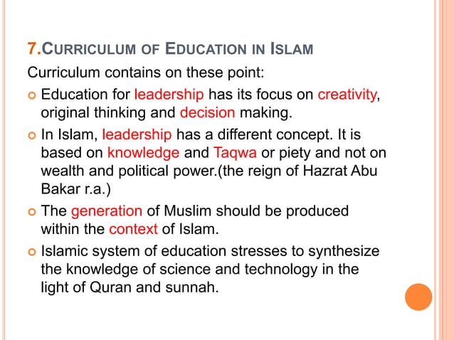 Islamic System of Education | PPTX
