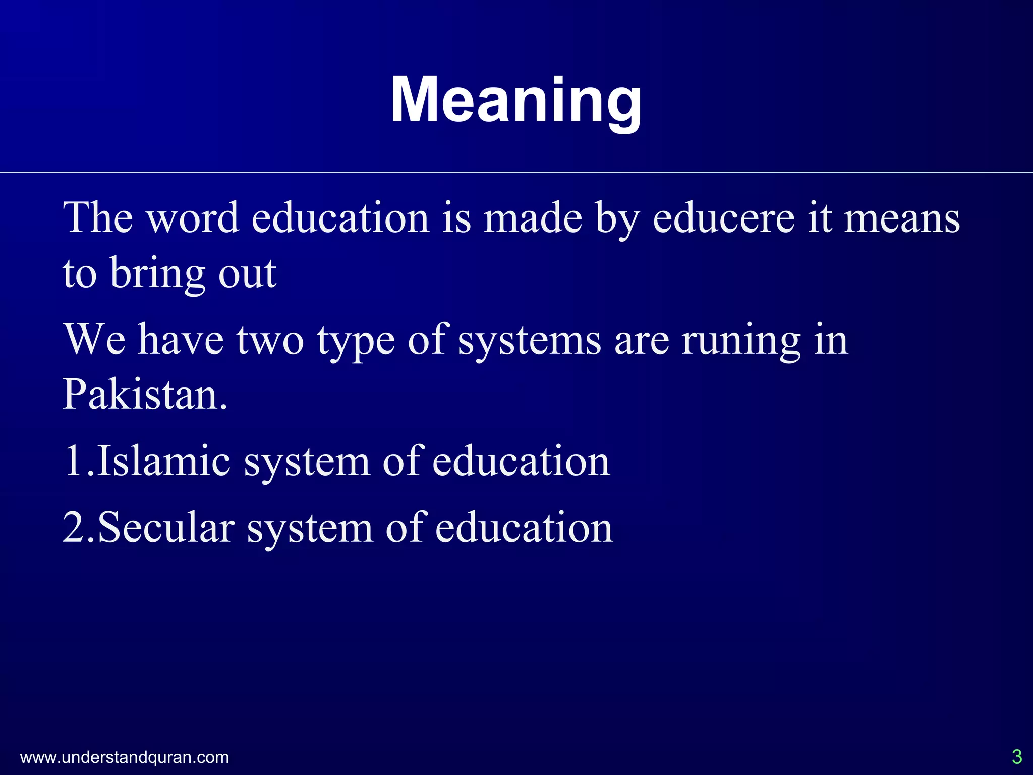B.ed, 2nd Islamic system of education ppt | PPT