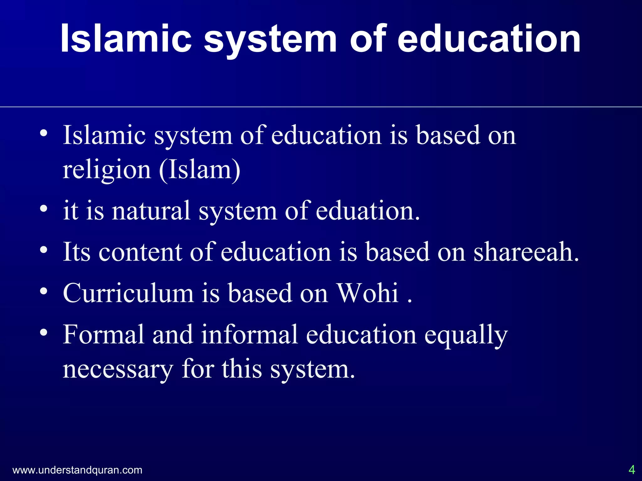 B.ed, 2nd Islamic system of education ppt | PPT