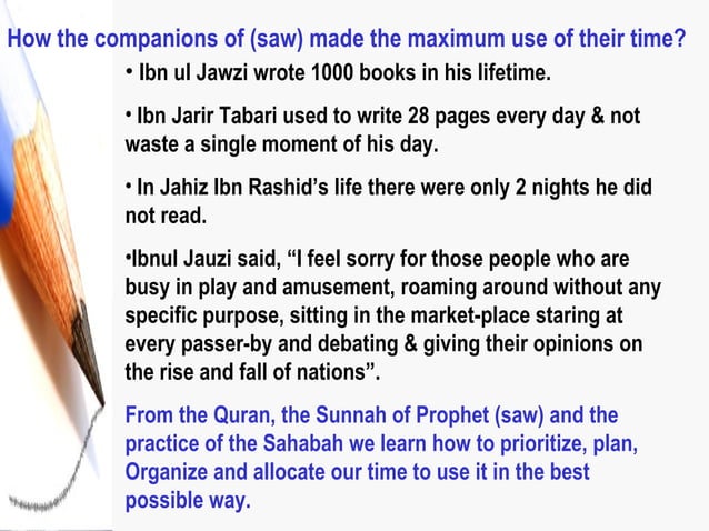 Islamic time management | PPT