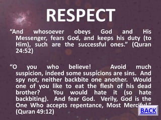 Islamic values | PPTX