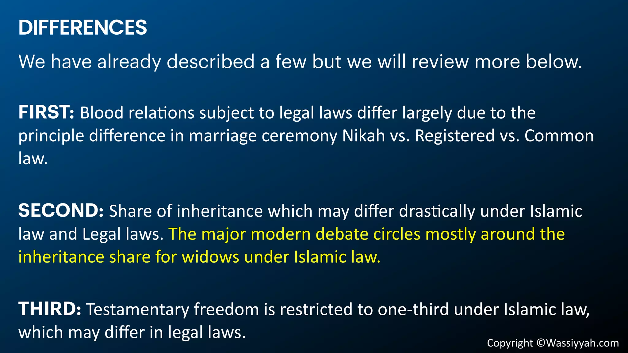 Islamic vs Legal succession Laws - Comparison | PDF