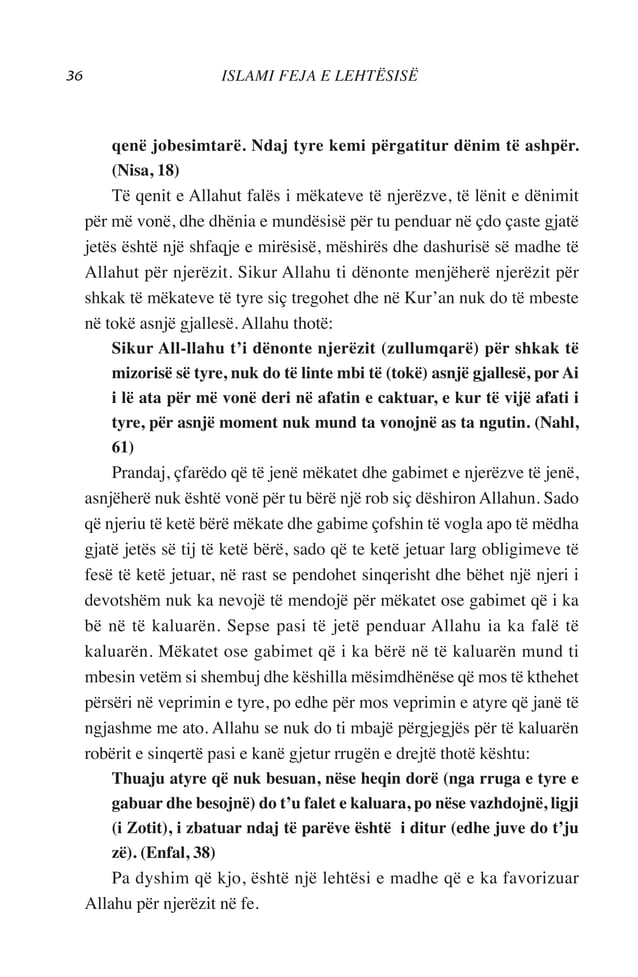 Islami feja e lehtësisë. albanian (shqip) | PDF