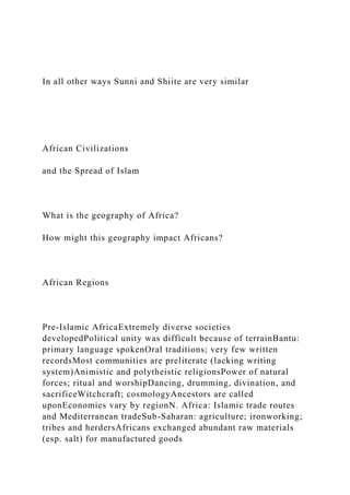 Islam in Sub-Saharan Africa Lecture # 7Islam .docx