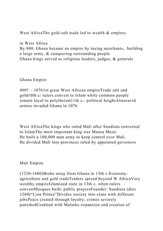 Islam in Sub-Saharan Africa Lecture # 7Islam .docx