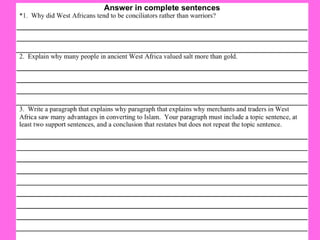 Islam lesson 10 Muslim Trade Routes day 2 | PPTX