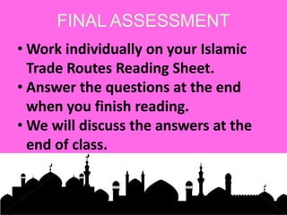 Islam lesson 10 Muslim Trade Routes day 2 | PPTX