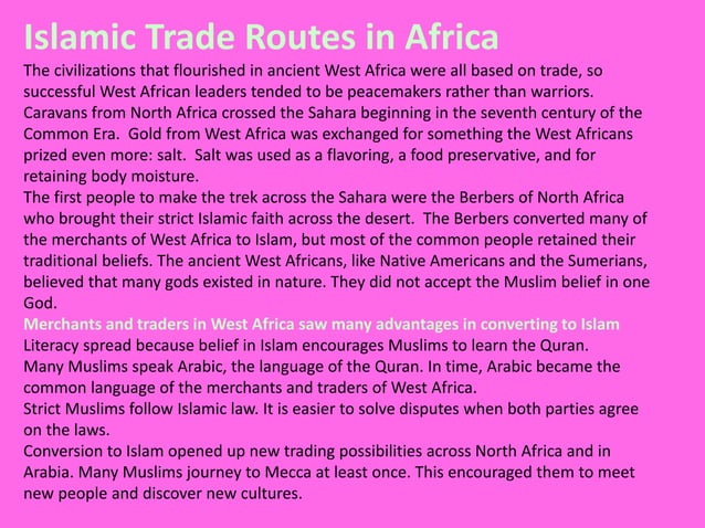 Islam lesson 10 Muslim Trade Routes day 2 | PPTX