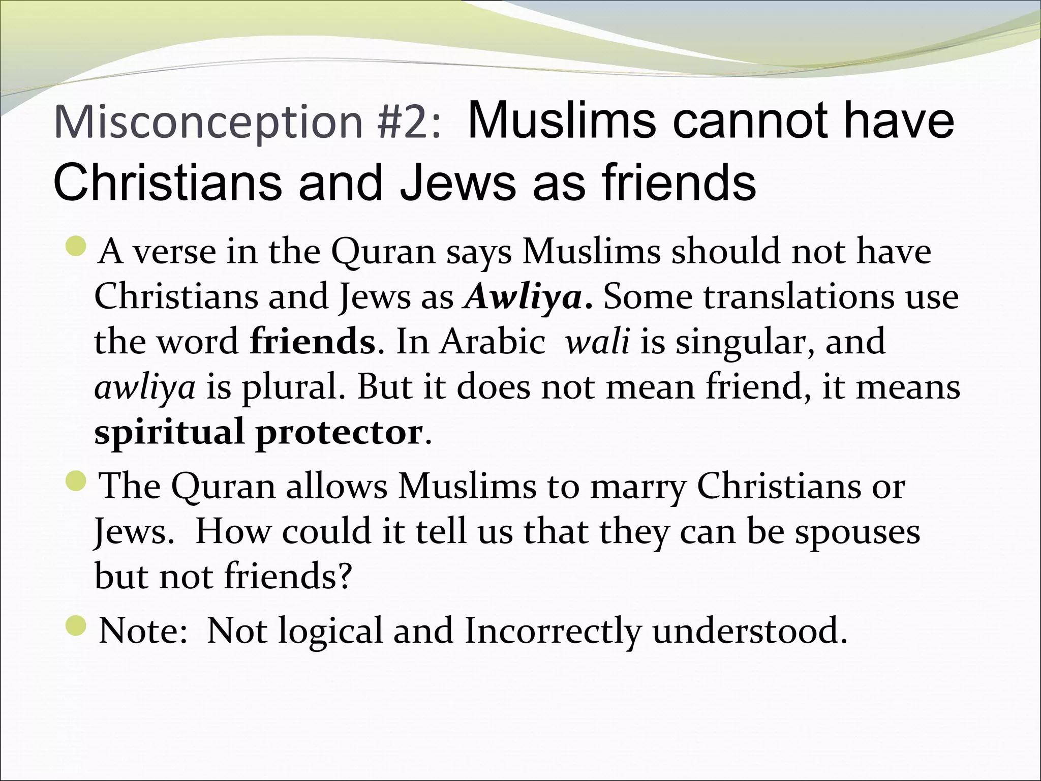 Myths and Misconceptions About The Religion of Islam | PPT | Islam ...