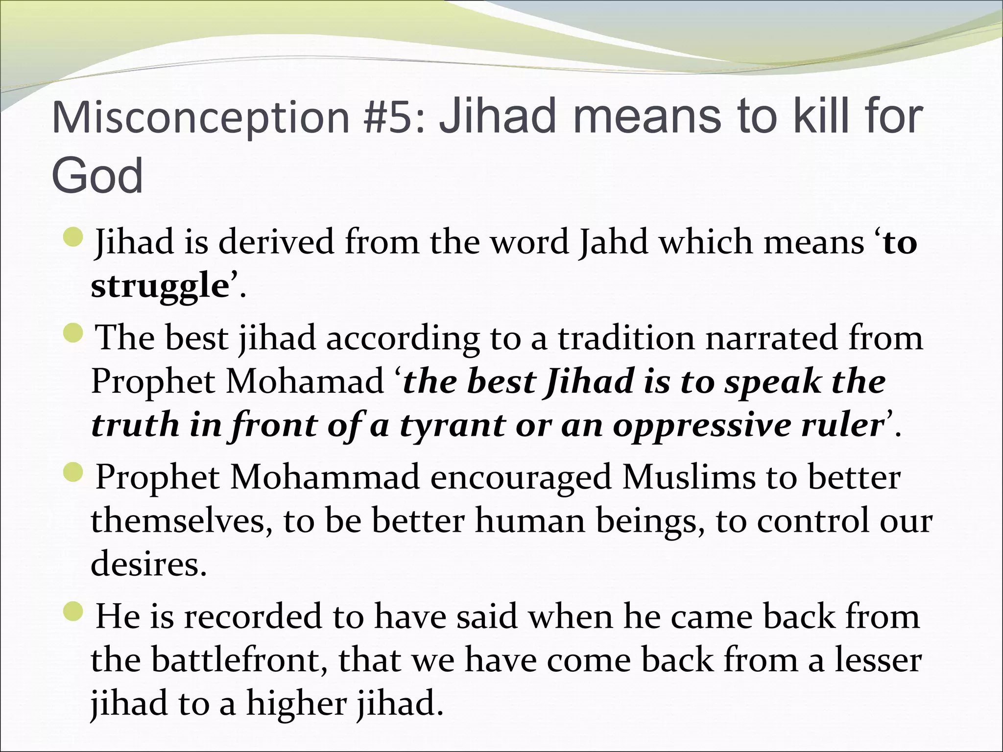 Myths and Misconceptions About The Religion of Islam | PPT | Islam ...