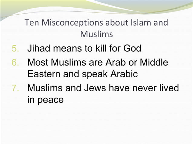 Myths and Misconceptions About The Religion of Islam | PPT