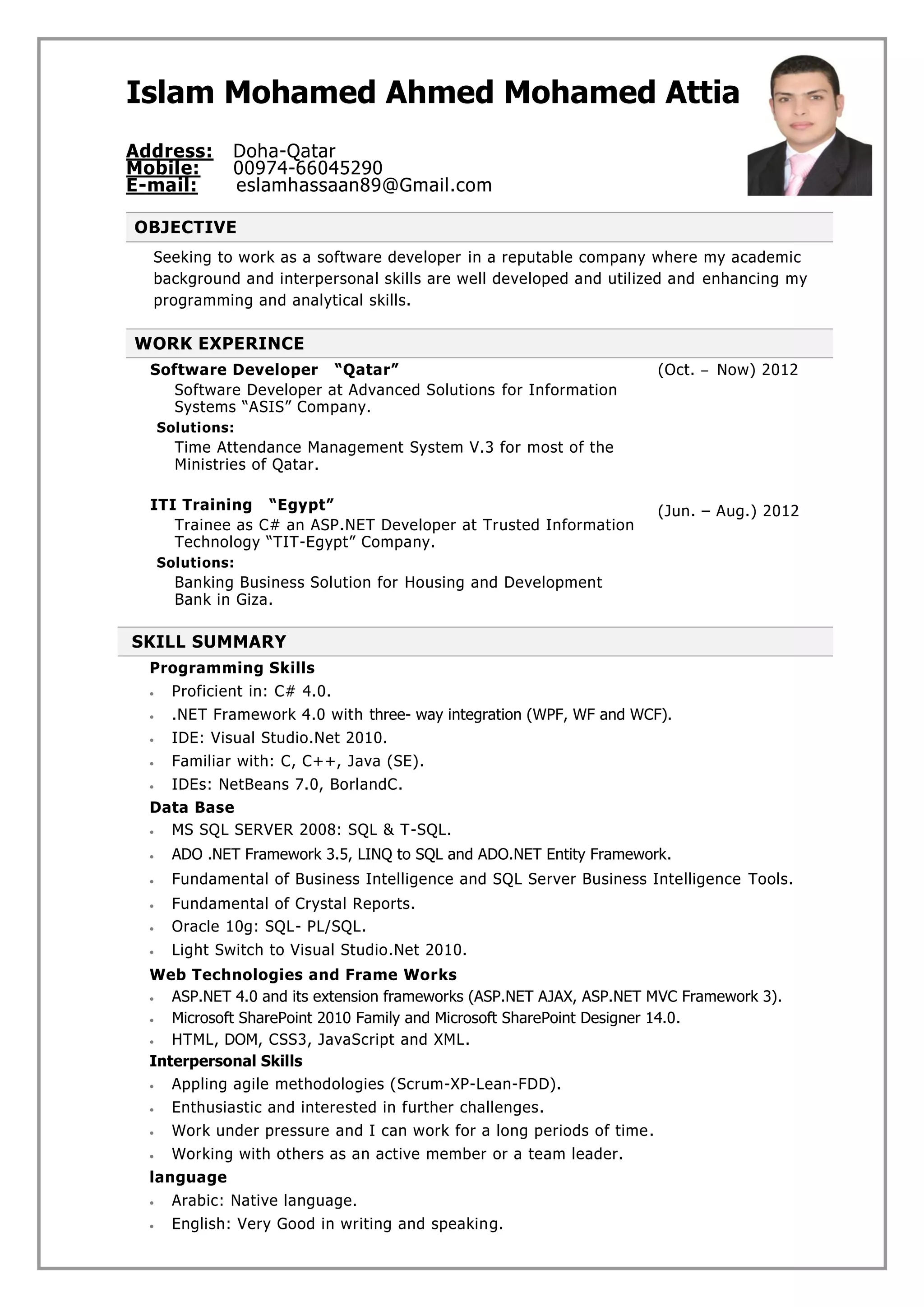Islam Mohamed Ahmed Cv | PDF