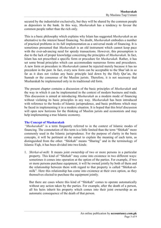 Islam musharakah | PDF | Business Accounting & Finance | Business
