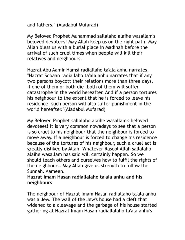 Islam neighbours rights | PDF