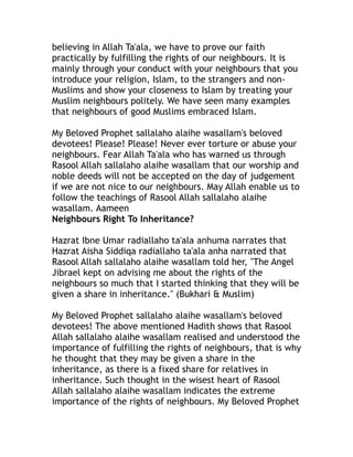 Islam neighbours rights | PDF