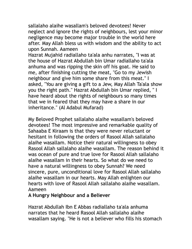 Islam neighbours rights | PDF