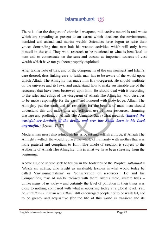 Islam prophet muhammad pioneer of the green movement