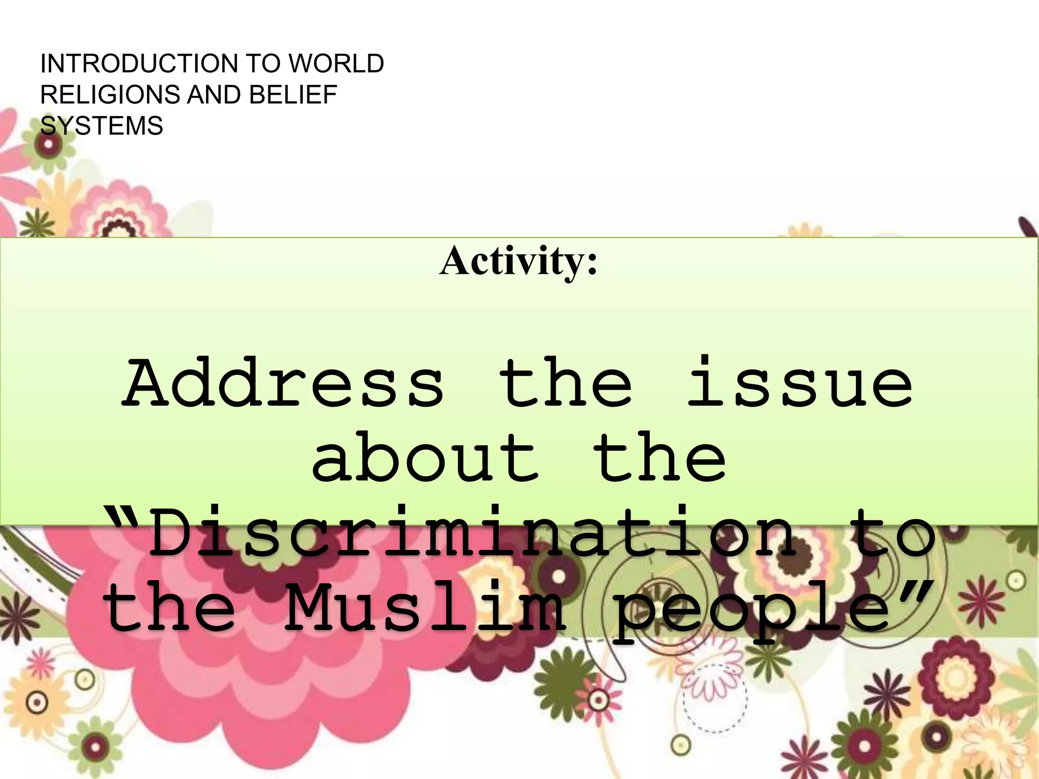 Introduction to World Religions and Belief Systems : Islam | PPTX