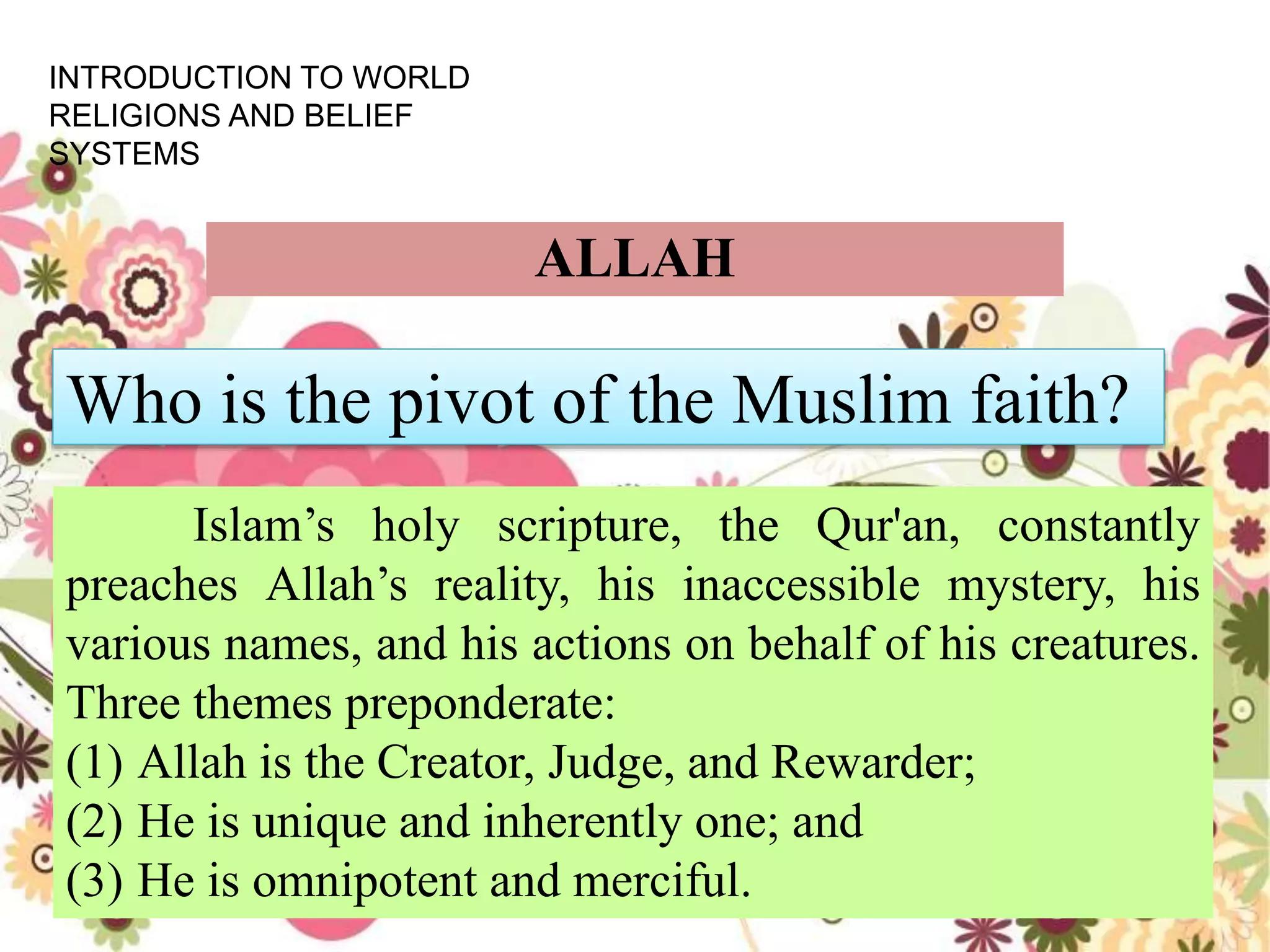 Introduction to World Religions and Belief Systems : Islam | PPTX