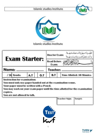 Islam test 1 | DOCX