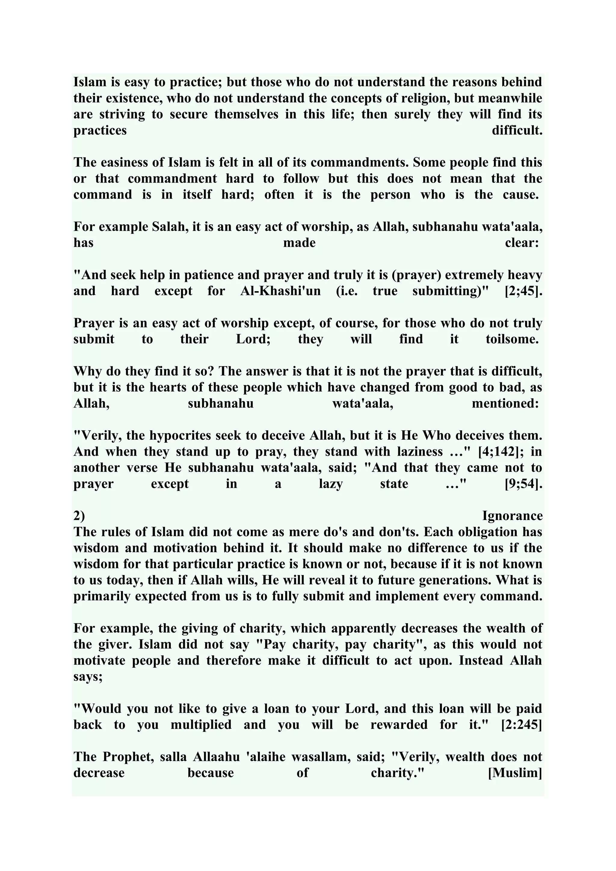 Islam the religion of ease | PDF