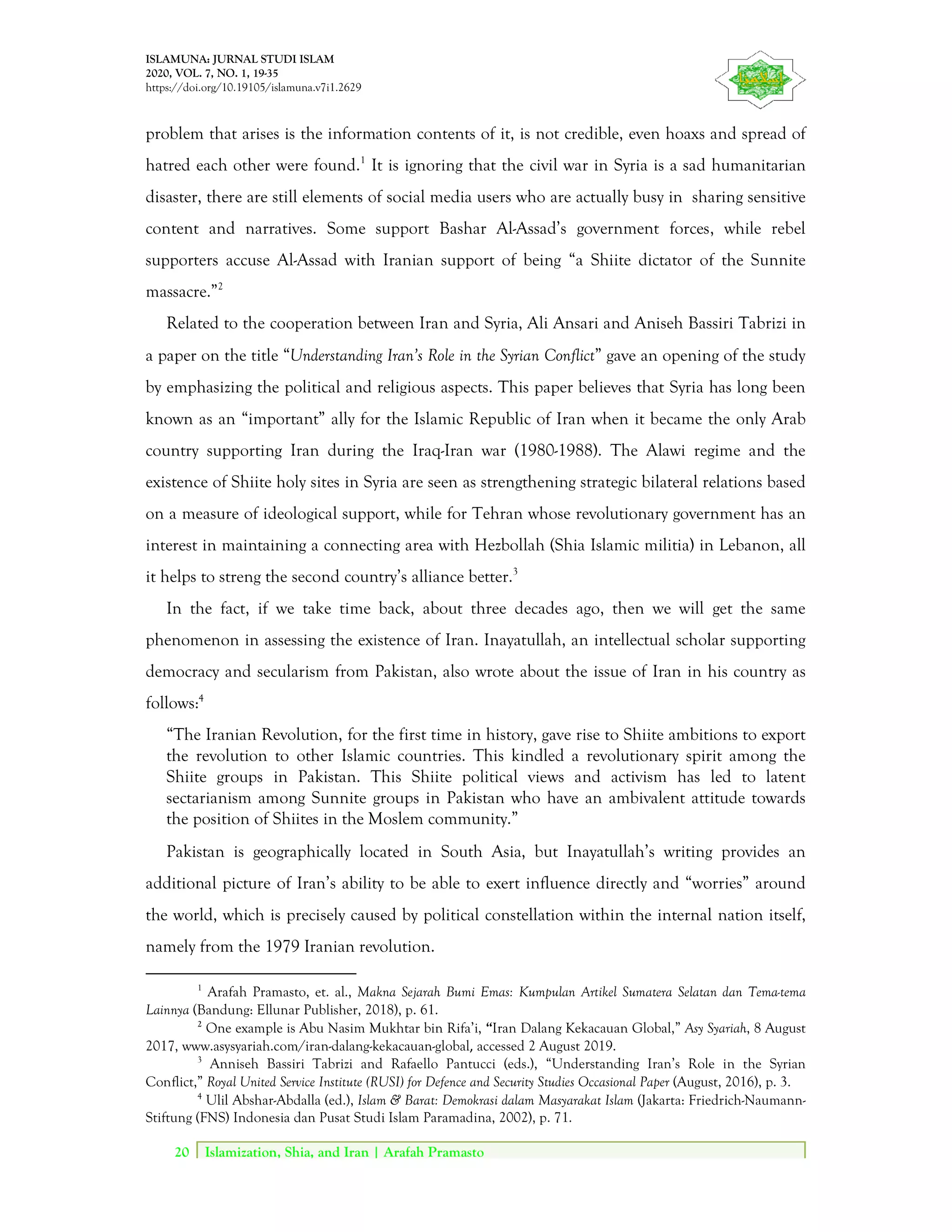 ISLAMIZATION, SHIA, AND IRAN: The Historical Background of Shia-Iran ...