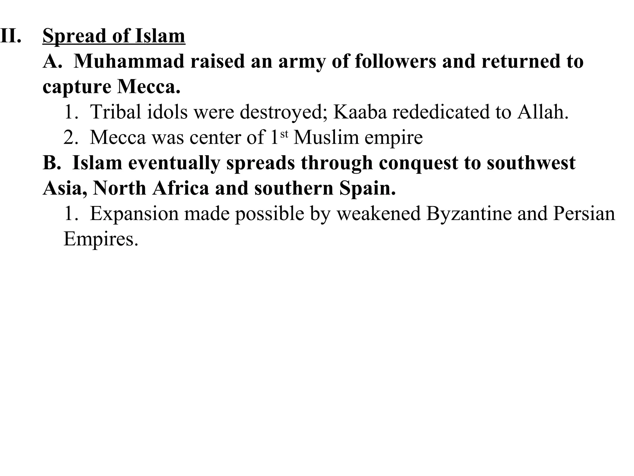 Rise, Spread and Impacts of Islam | PPT