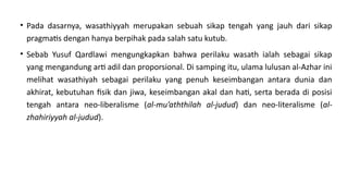 Islam Wasathiyah untuk transformasi diri dan kehidupan manusia di dunia ...