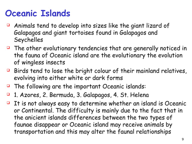 Island biogeography | PPT | Geography | Science
